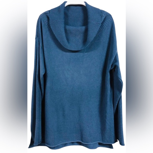 Venti6 | Sweaters | Venti 6 Blue Viscose Drapery Ribbed Turtleneck Long ...